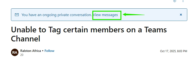 Unable to Tag certain members on a Teams Channel - Microsoft Q&A