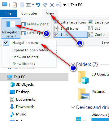 unlock tree view like in file explorer for Win 10 like previous ...