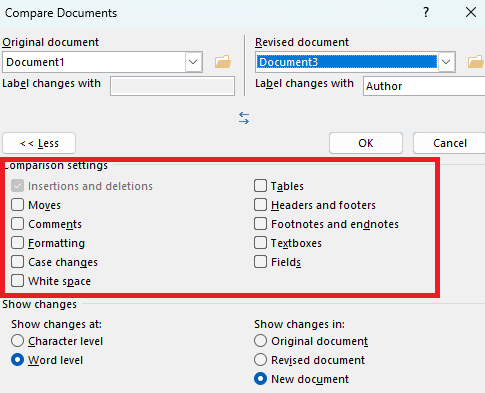 Word was unable to compare documents in MS Word file - Microsoft Q&A