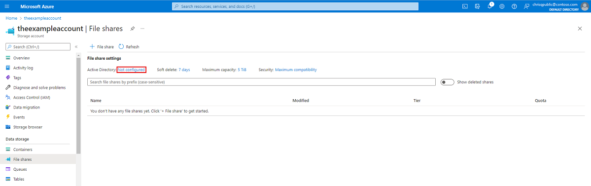 Can we change an existing storage account identity from AD Domain ...