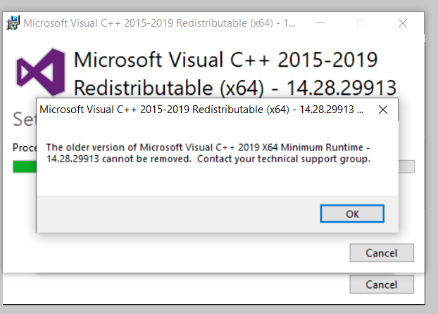 Problems installing Microsoft Visual C++ 2015-2019 Redistributable (X64 ...