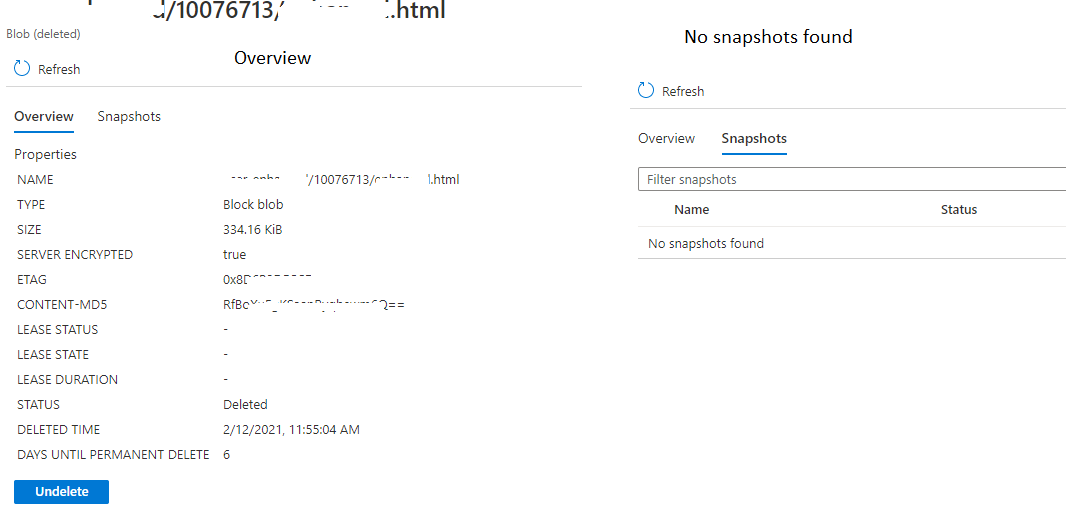 Azure General Purpose V2 Blob Storage File Deletion Showing File Microsoft Qanda