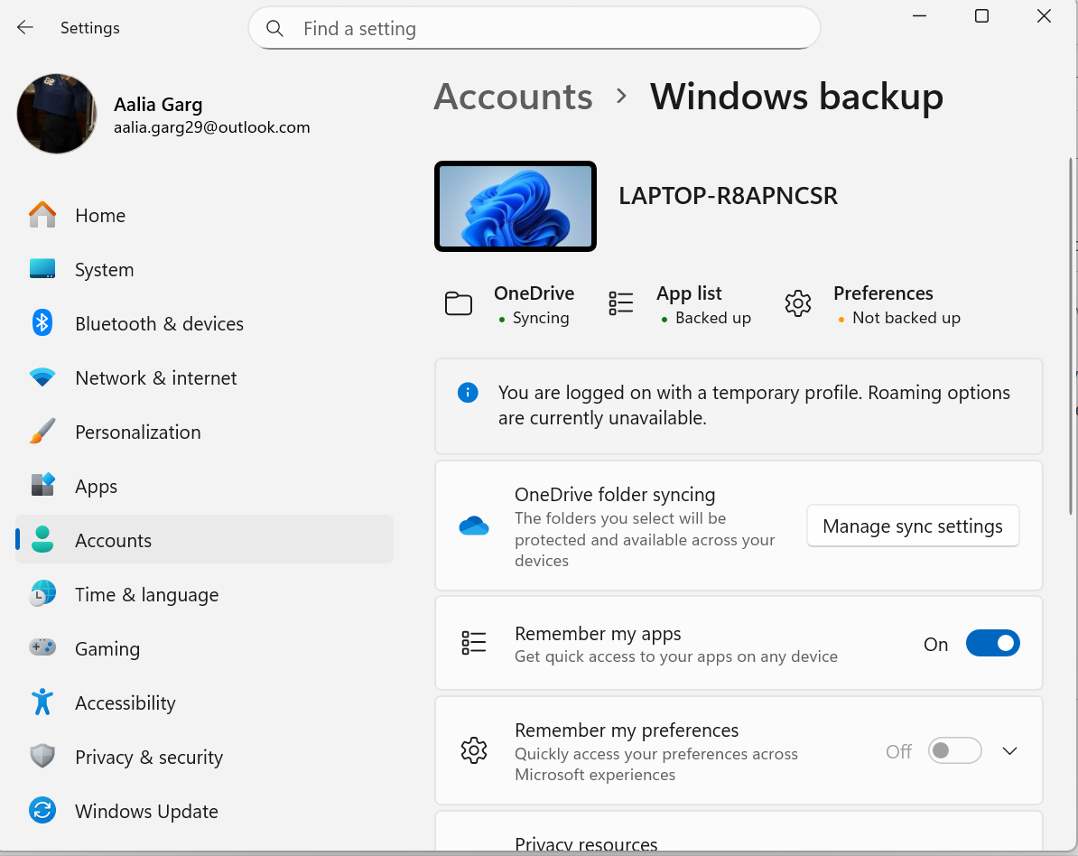 How to get my real profile back if it always shows 'you have been ...