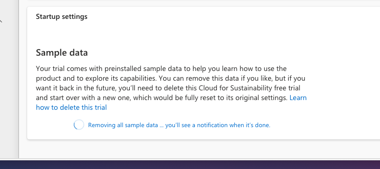 Deletion of sample data in Microsoft Sustainability Manager - Microsoft Q&A