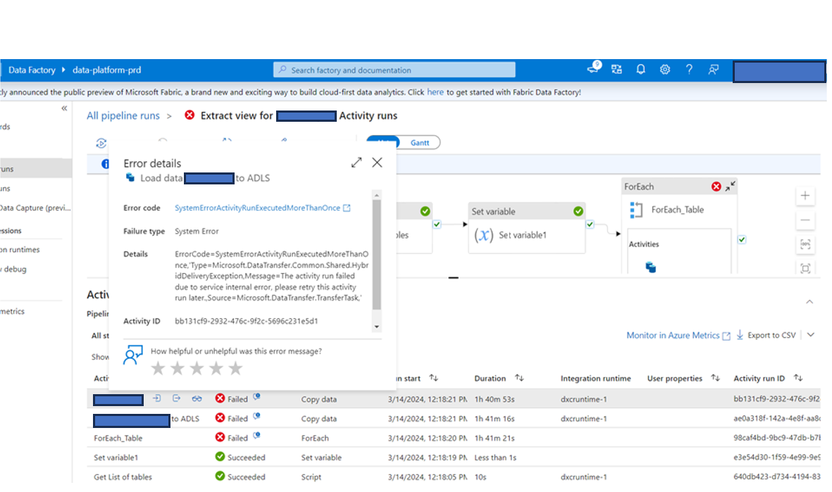 How To Fix The Pipeline Which Is Running As Expected In Adf Dev Post Which I Have Published The