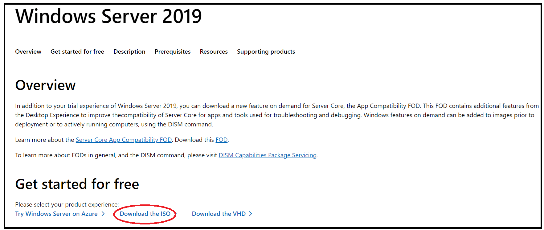 Why does the server 2019 iso download throw warnings that there is no ...