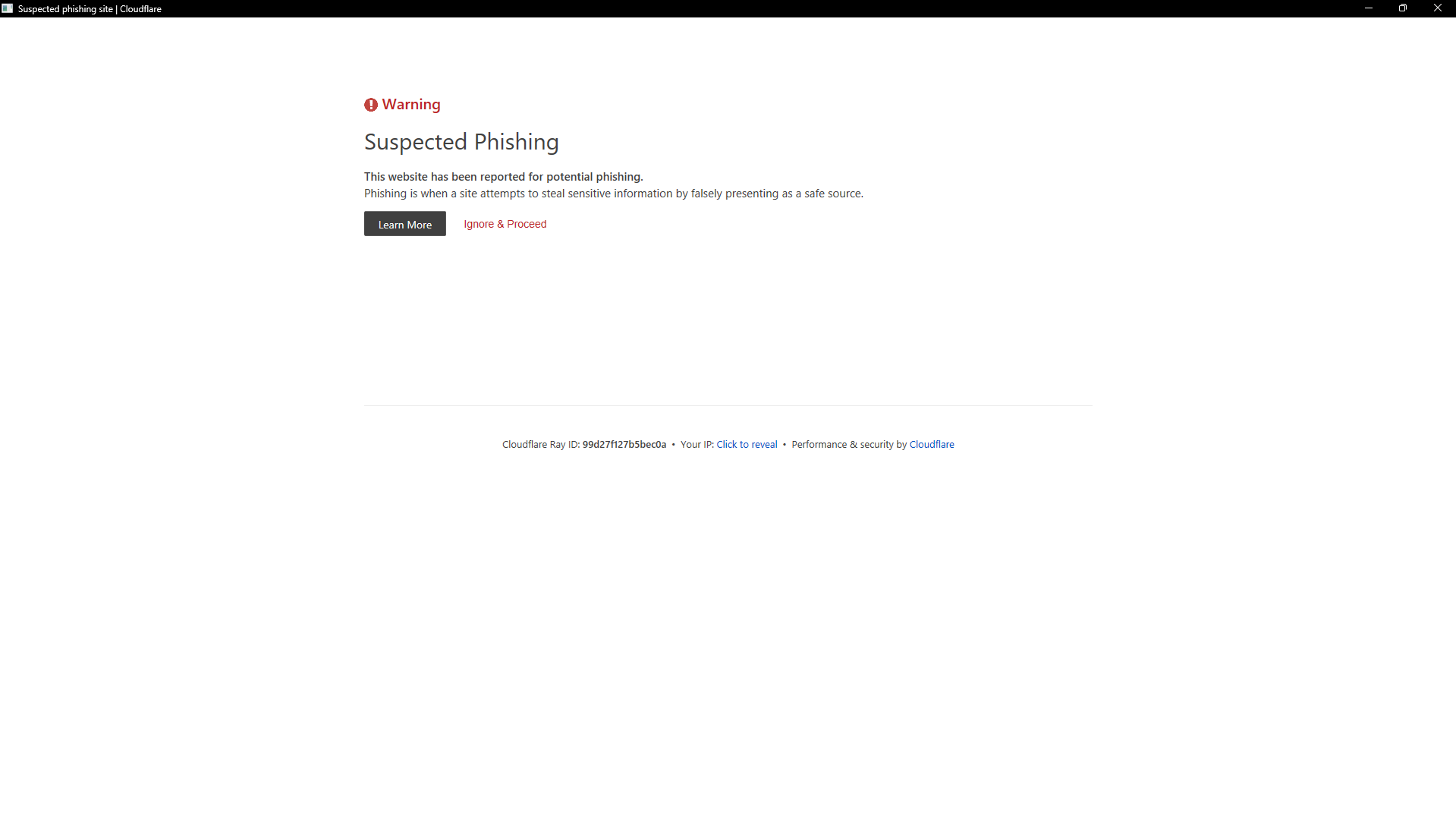 I keep getting a "Suspected Phishing" pop up on my PC. How can I ...