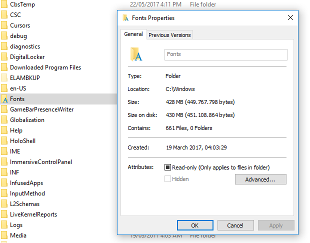 "There is insufficient memory or disk space. Word cannot display the requested font ...
