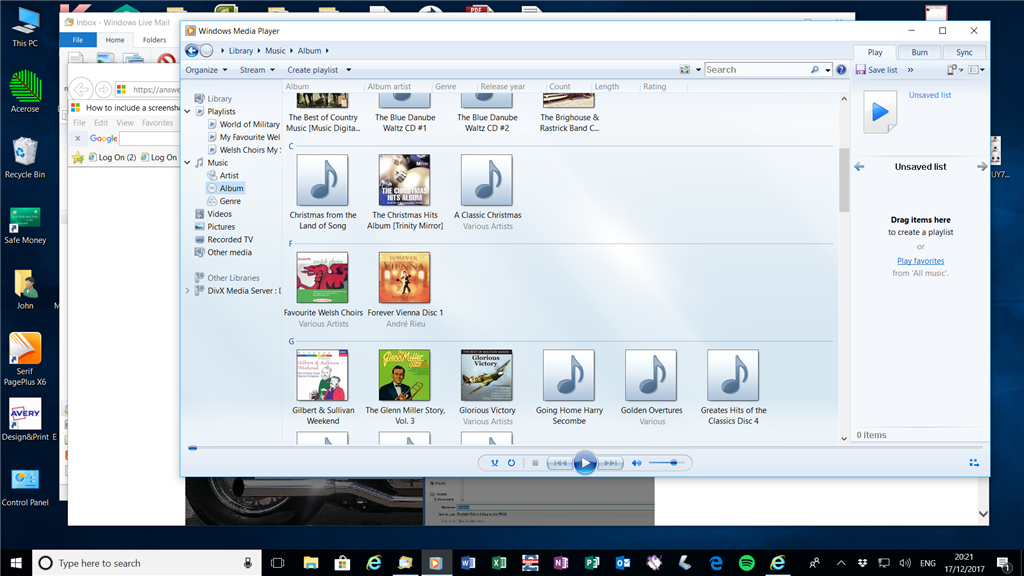 Windows Media Player moving albums away from alphabetical listing ...