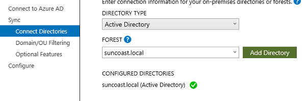 After successfully syncing to Azure AD connect why won't my OU's load ...
