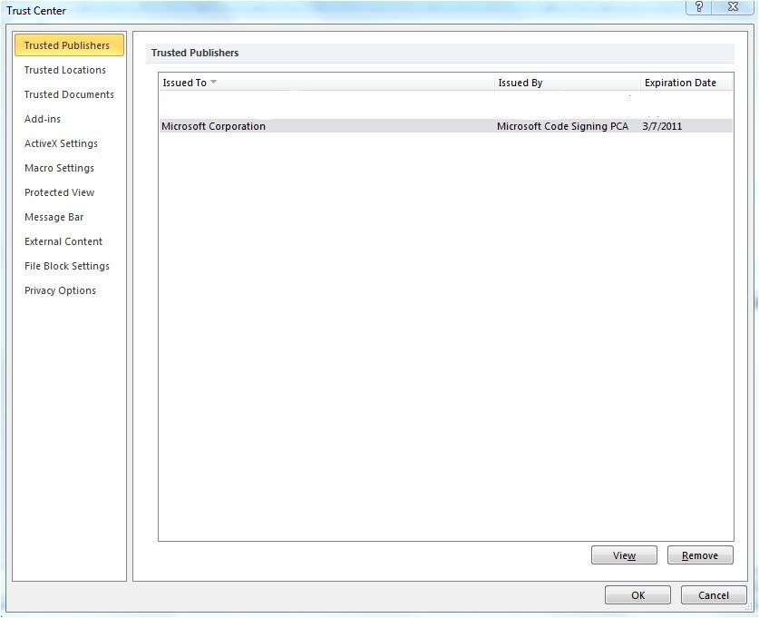 How do I manually update "Trusted Publisher" certificates in Office ...