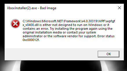 Cant Fix the Bad Image error - Microsoft Q&A