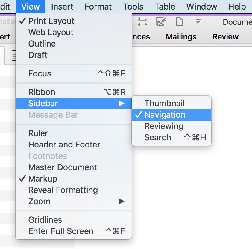 Keyboard shortcut for View Sidebar Navigation/Document Map - Microsoft Q&A