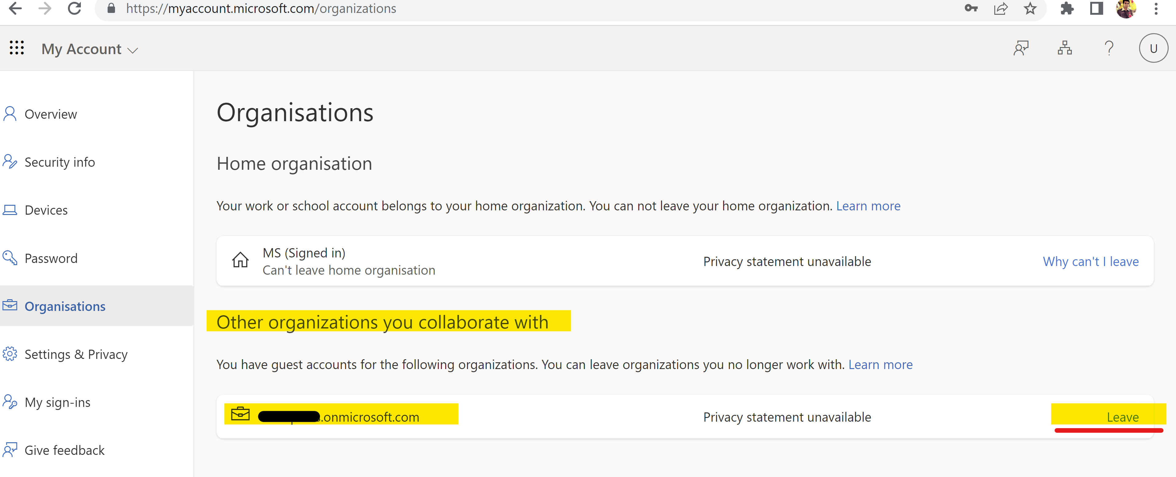 How to remove tenants connected to my personal account - Microsoft Q&A