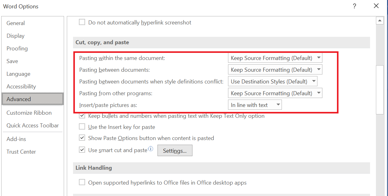Word Paste option only has one option keep text only - Microsoft Q&A