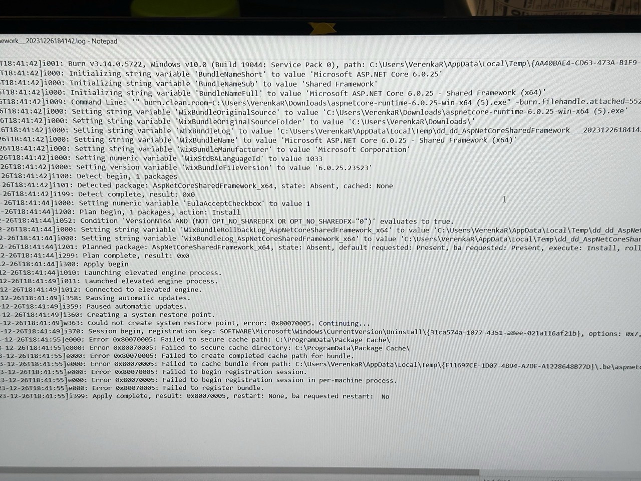 VS 2022 unable to run .NET 6.0 project/ Unable to installing missing framework .net 6.0 ...