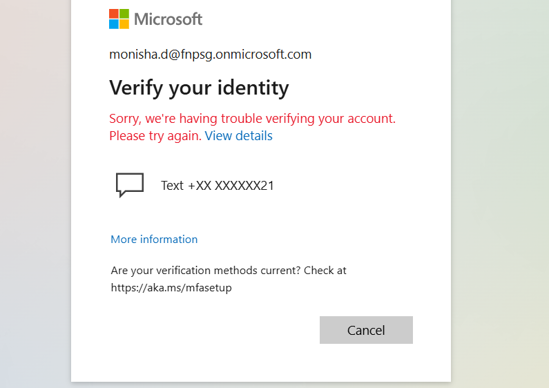 Unable to login to work account. - Microsoft Q&A