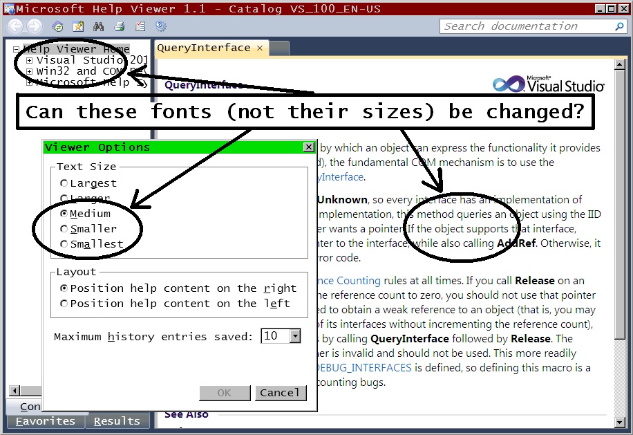 Changing Help Viewer font in Visual Studio - Microsoft Q&A