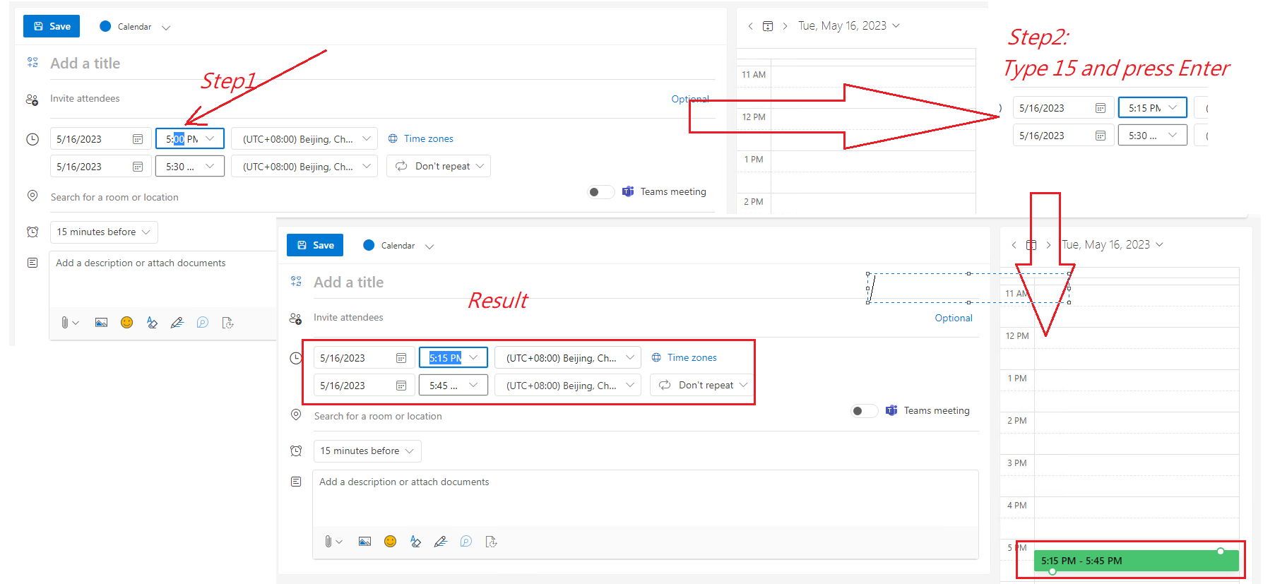 New Outlook: Issues creating events not on the hour or half hour. - Microsoft Q&A
