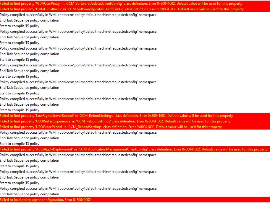 Task Sequnce fails with 0x80041002, cannot deploy machine - Microsoft Q&A Task Sequnce fails with 0x80041002, cannot deploy machine - Microsoft Q&A