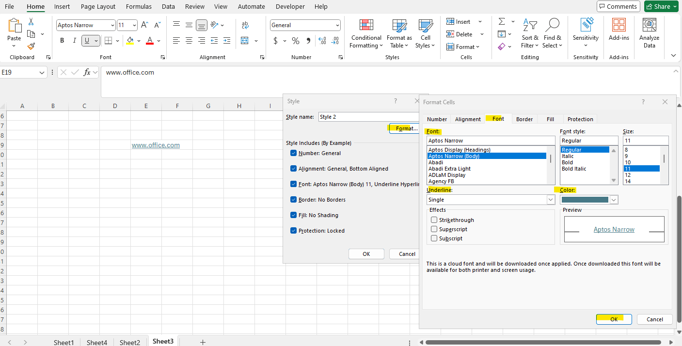 hyperlink to underline and blue - Microsoft Q&A