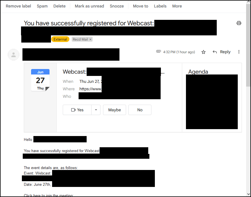 Emails with .ICS calendar invitations attached don't contents when ...
