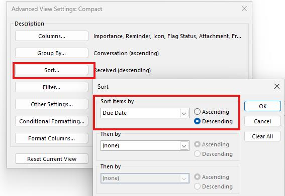 How to sort emails as "Newest / Latest on Top" after I have set the ...