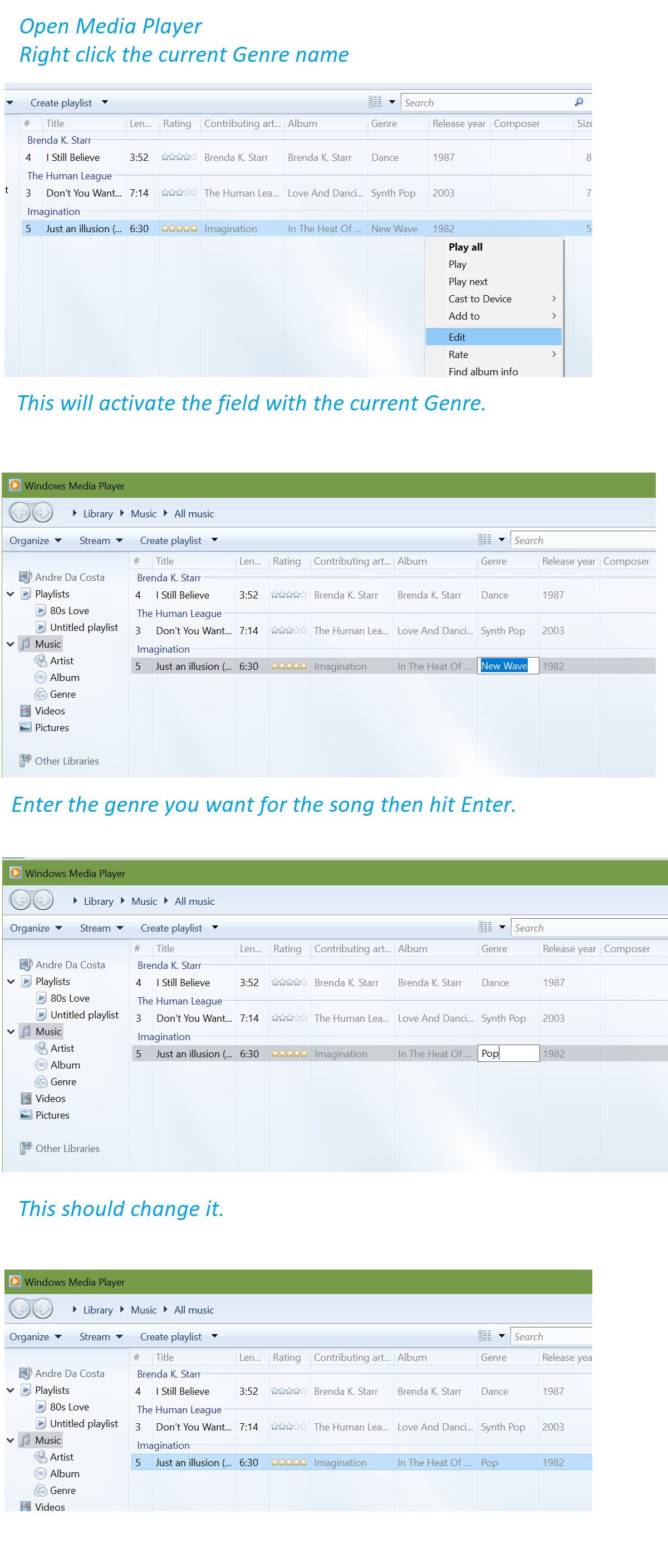 windows media player genre - Microsoft Q&A