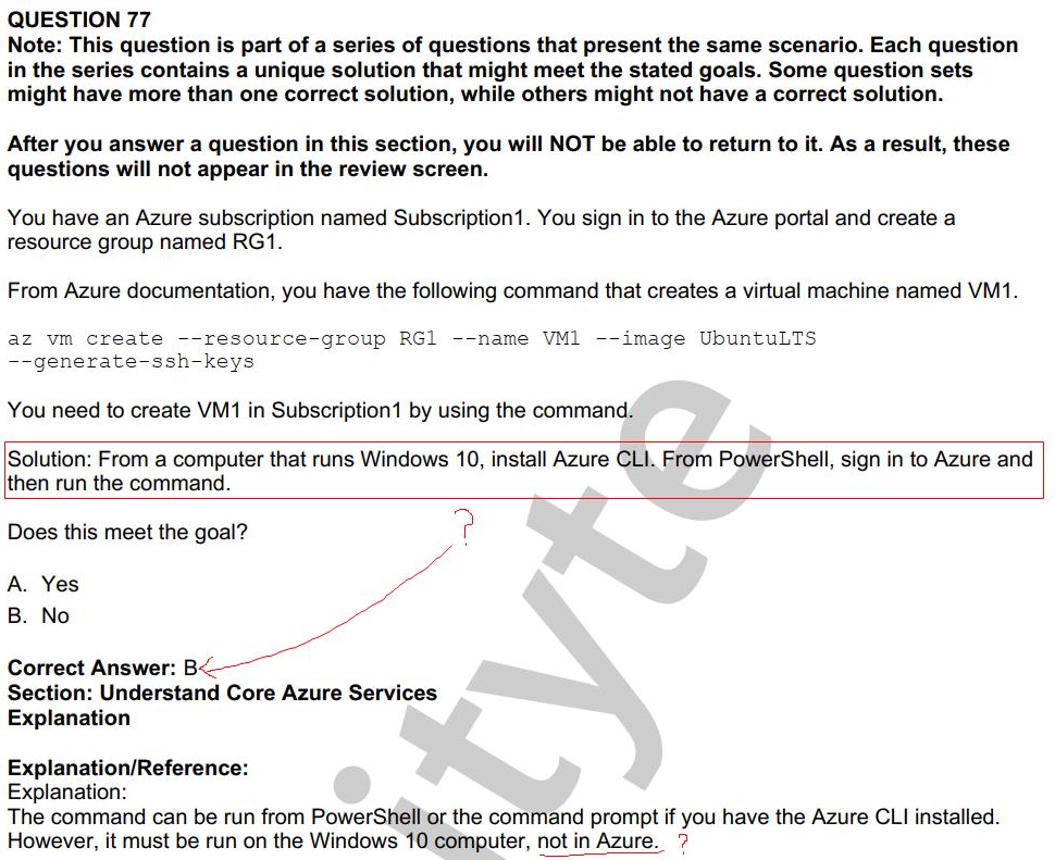 Microsoft Azure Fundamentals: using Azure CLI to create a virtual machine - Microsoft Q&A