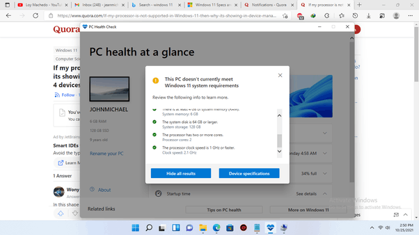 I'm Very Confused, Windows 11 requires 1 ghz processor with 2 cores, it ...