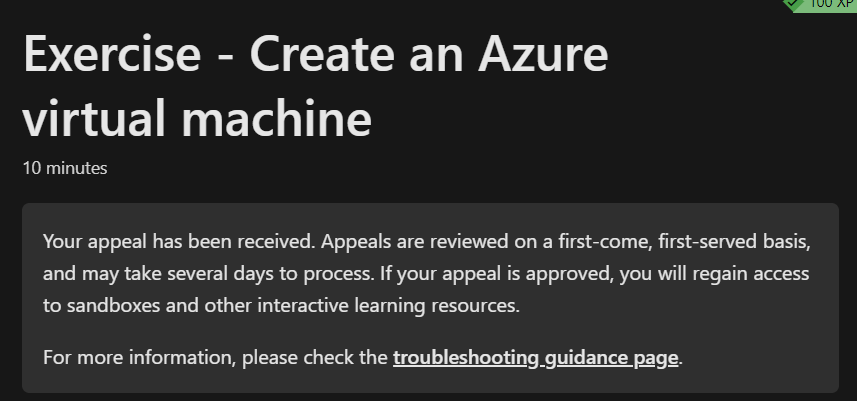 UNBLOCK LEARNING EXERCISE SANDBOXES - Microsoft Q&A
