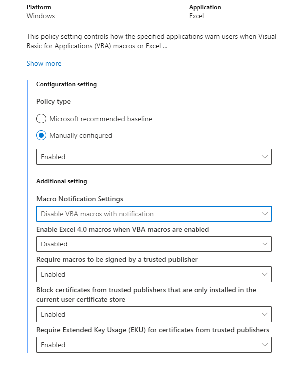 Office Cloud Policy Macro Notification Settings Microsoft Qanda