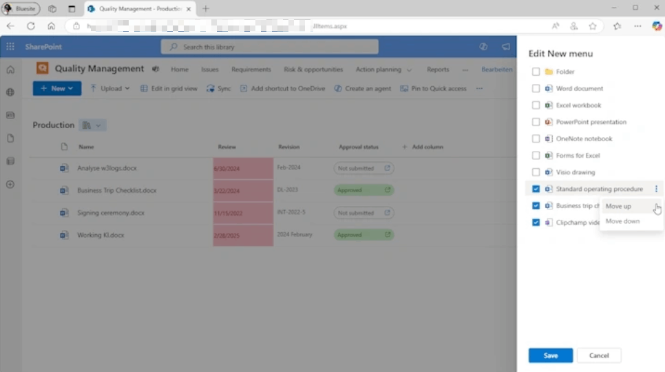 How to edit a document template in the library's new menu? - Microsoft Q&A