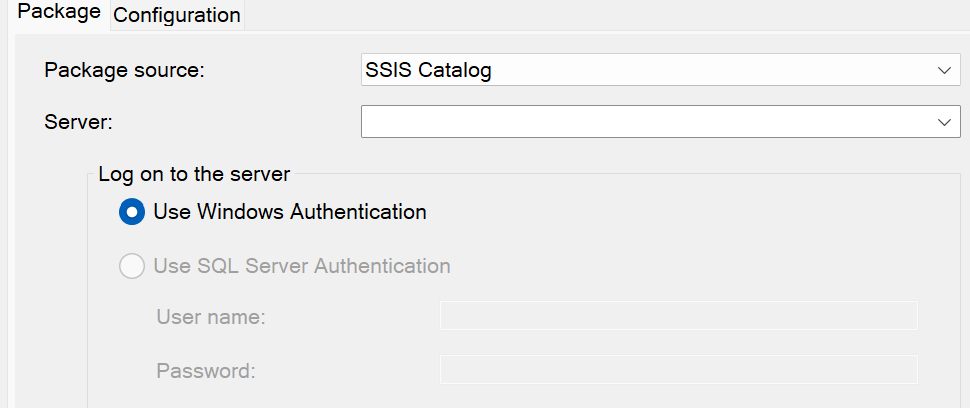 Package source SSIS Catalog with Windows Authentication only - Microsoft Q&A