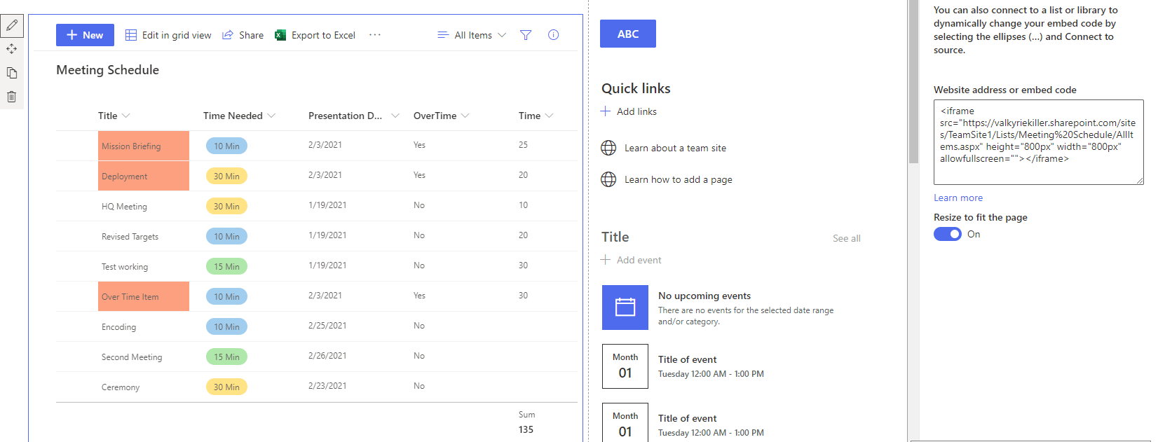 Can I show all the list items (without scroll bar) inside the Embed web ...