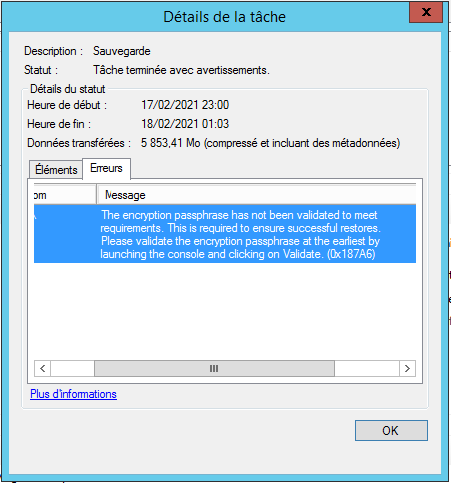 Backup failed - Microsoft Q&A