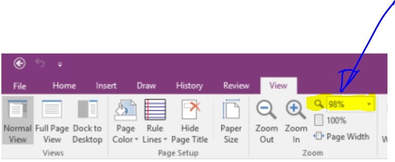 OneNote page zoom issue - Microsoft Q&A
