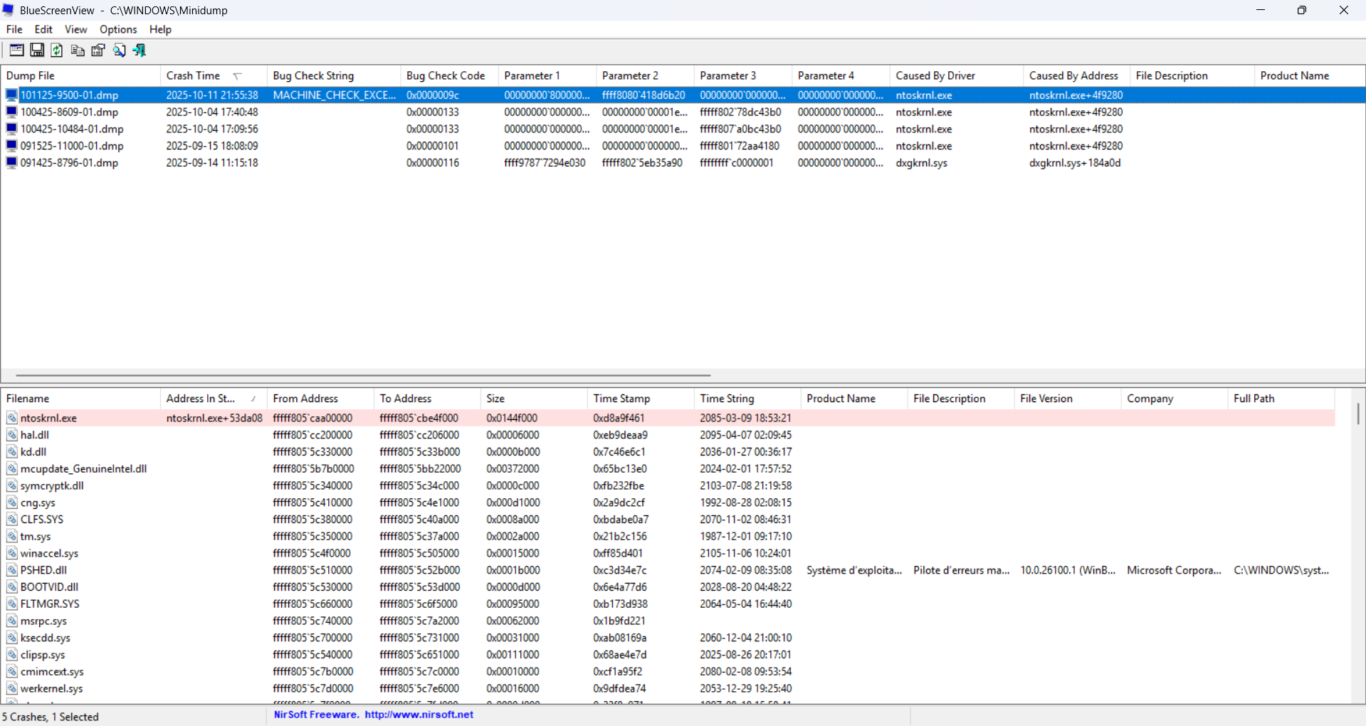 Pc Crash MACHINE_CHECK_EXCEPTION (ntoskrnl.exe) 0x0000009c - Microsoft Q&A