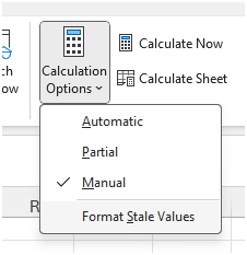 Turn off the new Stale Values Formatting functionality by default ...