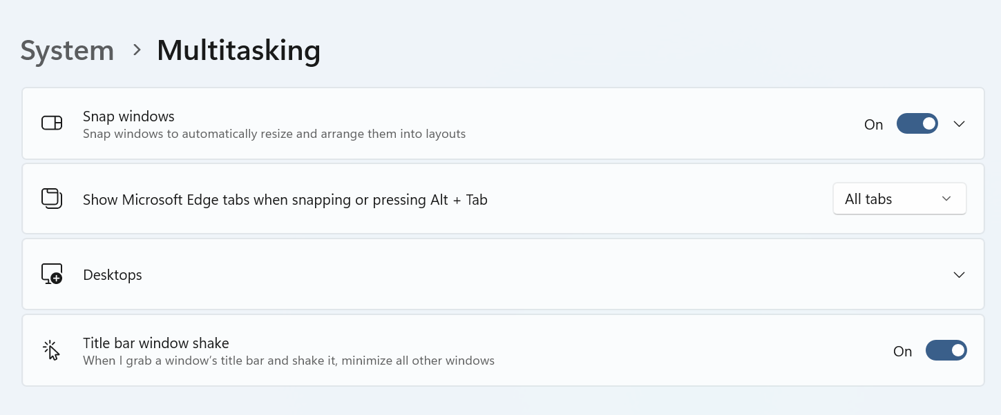 The tabs on Egde aren't switching when I press Alt +Tab - Microsoft Q&A