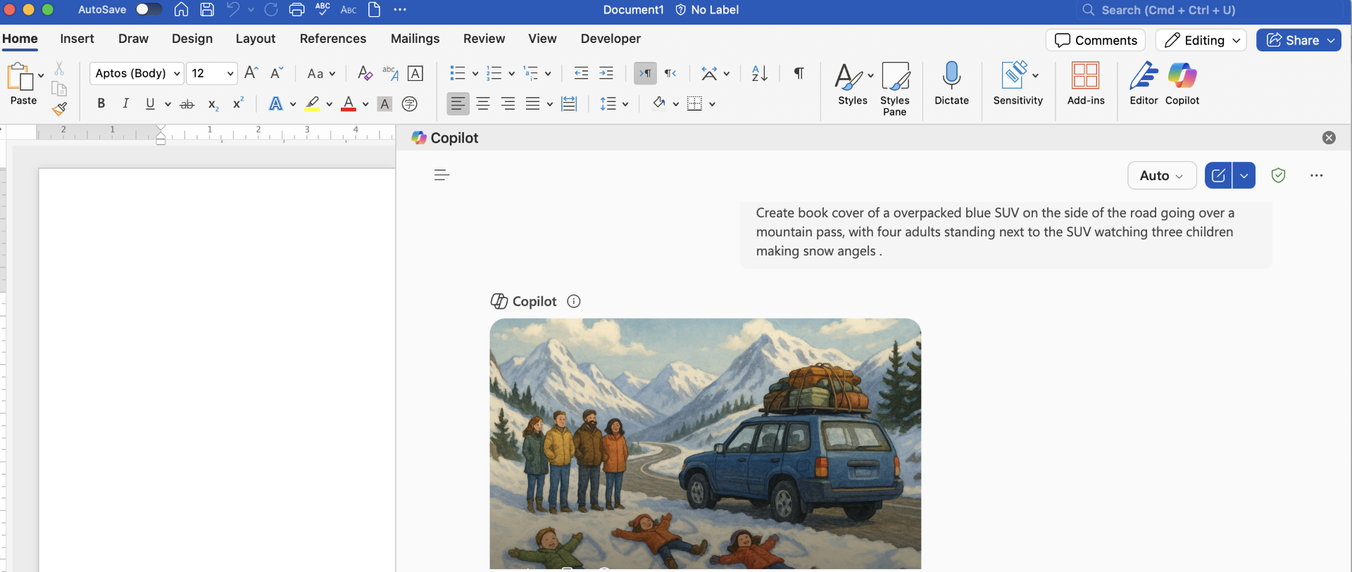 copilot in word fails to deliver image request - Microsoft Q&A