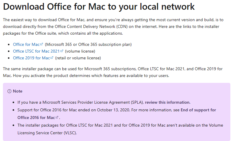 Where do I find the Microsoft for Mac 2016 Installer package ...