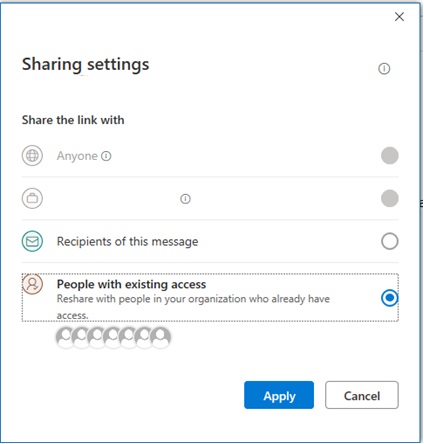 Option to set permissions for shared SharePoint link disappeared ...
