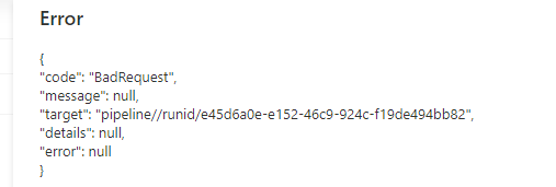 Synapse Failed - Bad Request Error - Microsoft Q&A