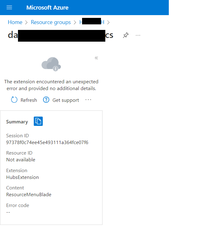 Azure Portal: Synapse Analytics Workspace blade does not load - Microsoft Q&A