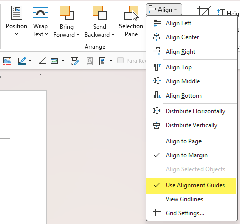 How do I bring the green help lines for images back - Microsoft Q&A