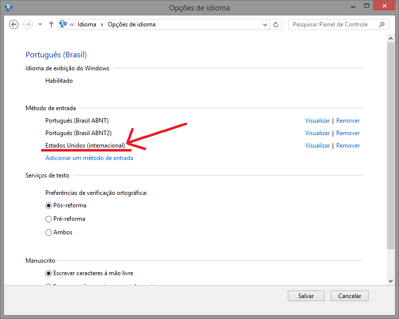 Os acentos est]ao trocados no teclado. N]ao consigo acentuar as ...