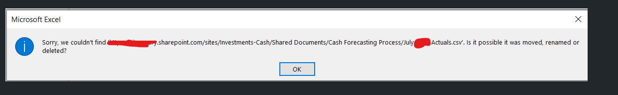 User cannot open an Excel file saved to their SharePoint site, but ...