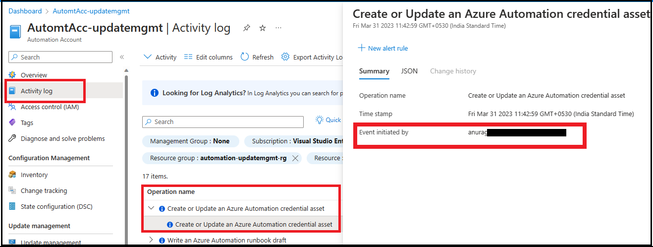 Automation Account Credentials - Microsoft Q&A