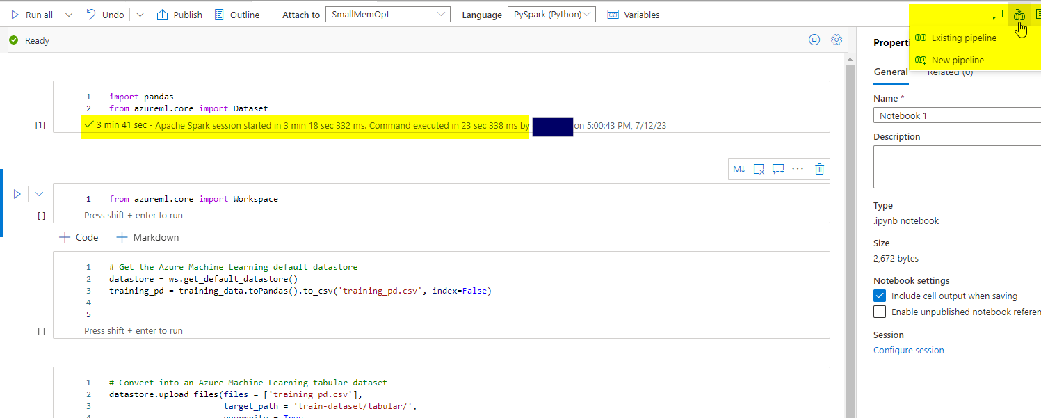 How To Trigger Aml Notebook From Azure Synapse Analytics Microsoft Qanda